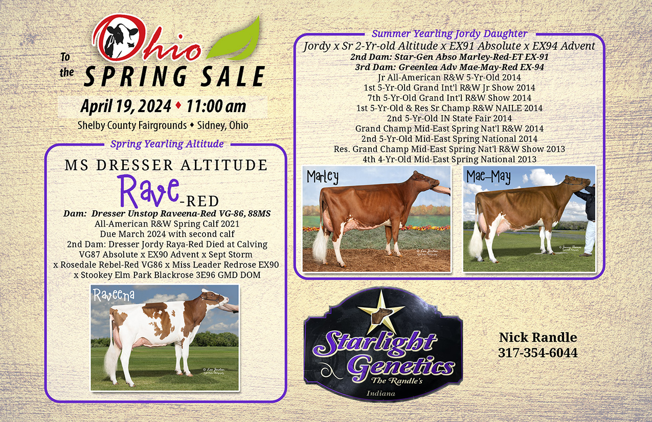Starlight Genetics Ad for March-April 2024 – Ohio Holstein Association