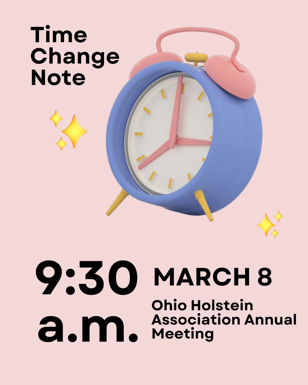 OHA Annual Meeting Time Change – Ohio Holstein Association